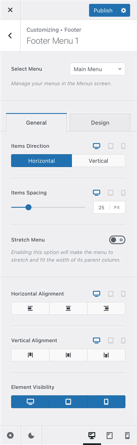 Footer Menu Blocksy