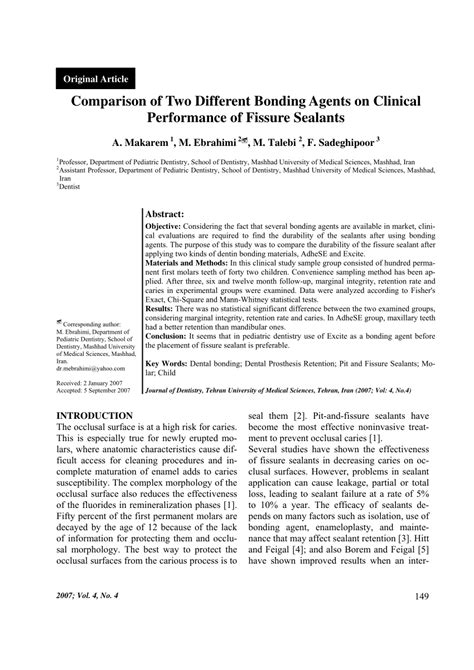Pdf Comparison Of Two Different Bonding Agents On Clinical