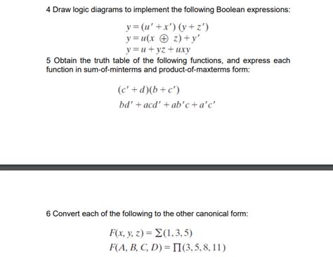 Solved 4 Draw Logic Diagrams To Implement The Following