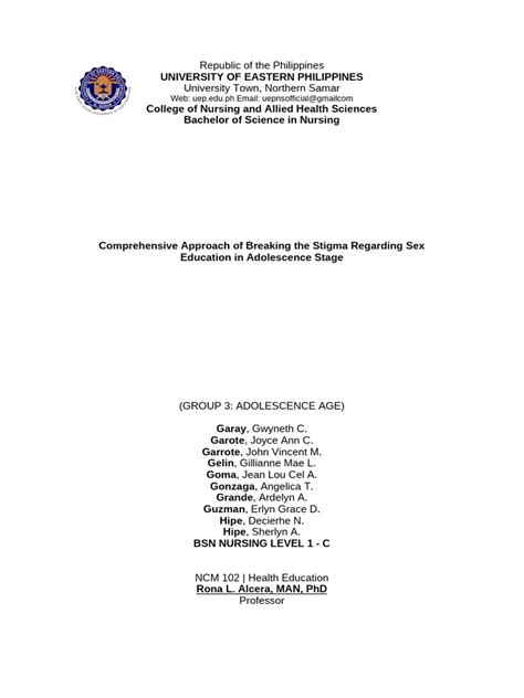 Sex Ed Plan And Documentation 1 Pdf Sex Education Condom