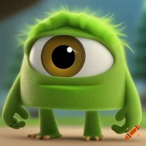 Green 2d Cartoon Character With One Eye And Tiny Hair On Craiyon