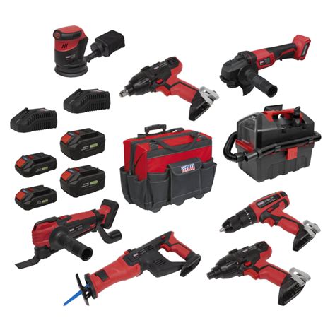 8 X Sv20 Series Cordless Power Tool Kit 20v Euro Plug 4 Batteries