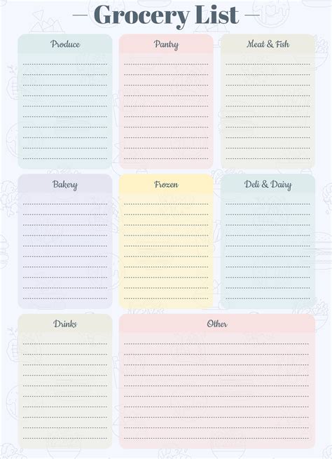 Excel Grocery List Template Grocery List Template Excel Word