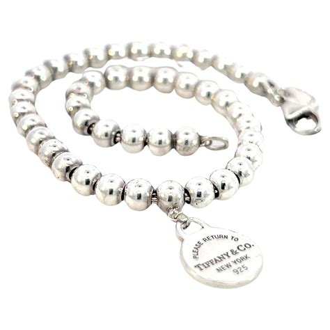 Tiffany And Co Estate Ball Bracelet 7 Silver 4 Mm For Sale At 1stdibs