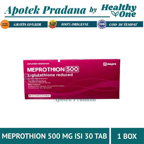 Jual Meprothion L Glutathion Reduced 500mg 1 Box 30 Tablet Shopee