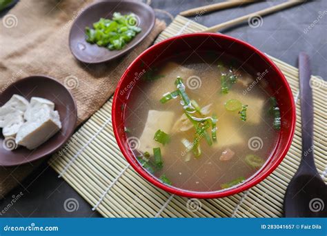 Miso Soup Or Japanese Miso Soup In Bowl On The Table Japanese Cuisine