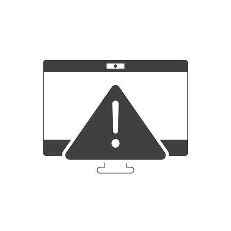 Premium Vector Exclamation Danger Sign On Pc Attention Sign Icon