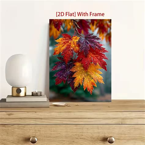 Ophelia And Co 24181pc Modern Autumn Maple Leaves Wall Art With Wooden