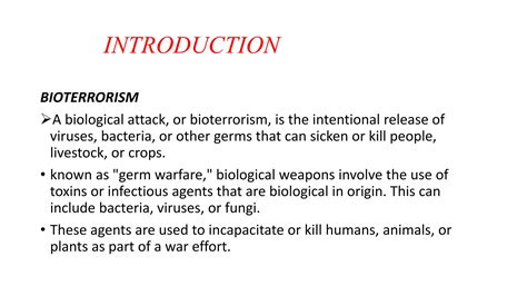 Presentation On Bioterrorism Pptx