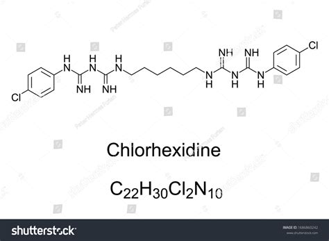 Chlorhexidine Molecule Skeletal Formula Structure Chlorhexidine Stock Vector Royalty Free