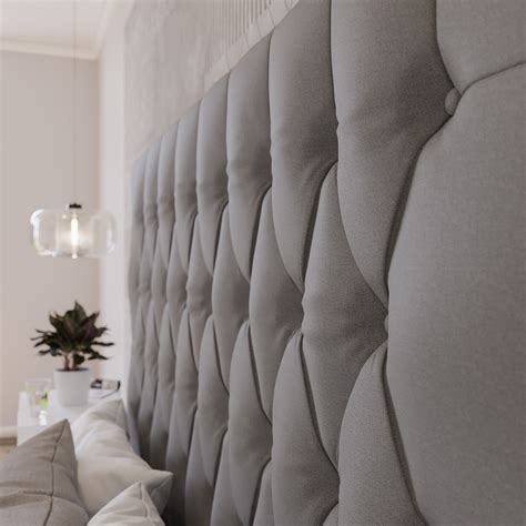 Bam Deep Buttoned Headboard Grey