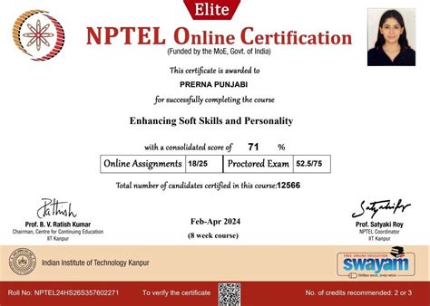 Nptel Swayam Iitkanpur Elitecertification Softskills