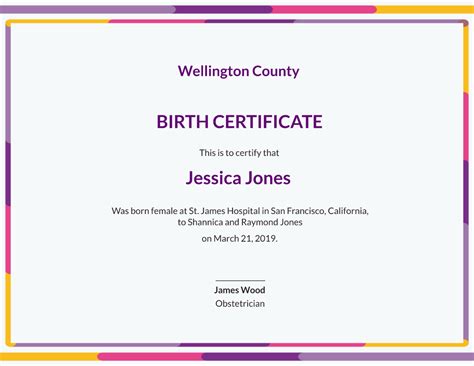 Free Birth Certificate Templates Blue Birth Certificate Template Free Top Resources For