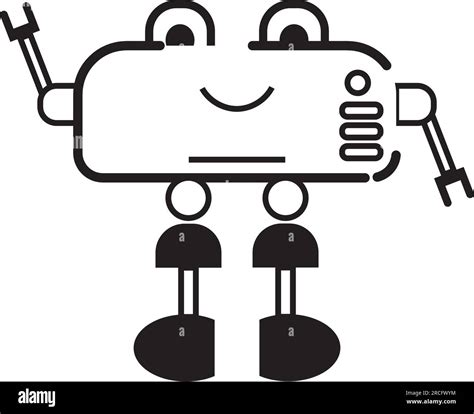 Isolated Monochrome Robot Toy Character Icon Vector Illustration Stock Vector Image And Art Alamy