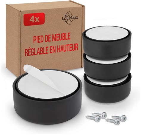 Loumaxx Pieds De Meubles Réglables En Hauteur Pieds Pour Meubles Ø 53