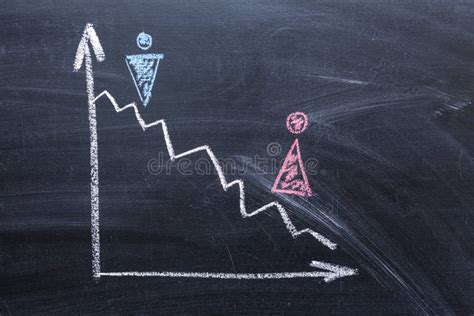 Gender Equality Concept Graph On A Chalkboard With A Female And Male