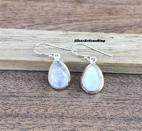 Moonstone Earring 925 Silver Dangle Earring Simple Earring T For