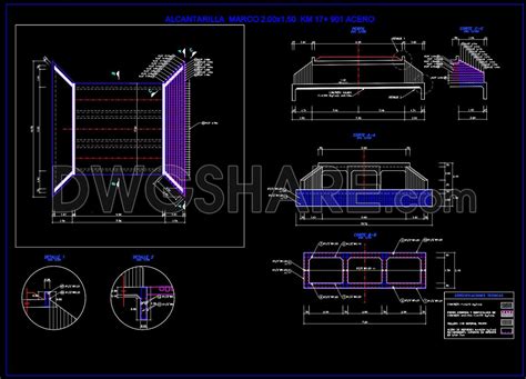 97autocad Drawing Of Box Culvert Concrete Reinforcement Details For