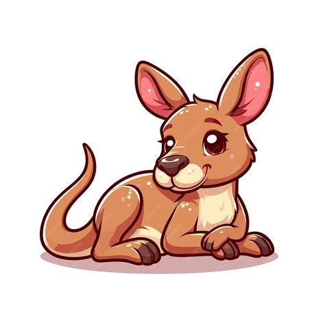 Premium Vector Cute Kangaroo Cartoon Vector On White Background