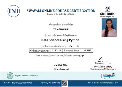 Tejashwini P On Linkedin Datascience Python Nptel