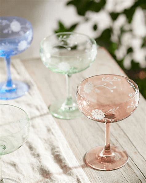 Colorful Floral Coupe Glasses The Buy Guide