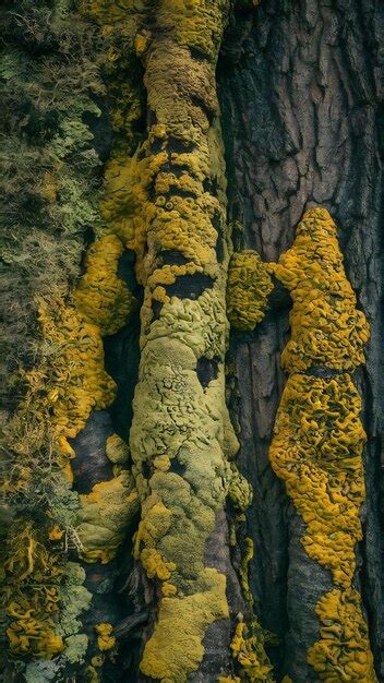 Lichen On Tree Premium Ai Generated Image