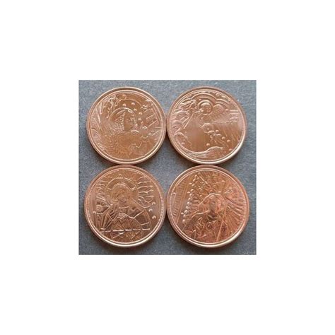 4 Monedas X Austria 10 Euros 2017 2018 Ágeles Y Arcangeles Cobre Sc