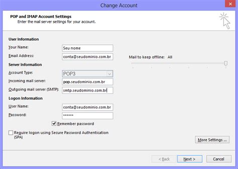 Como Configurar Meu E Mail No Outlook 2013 Ajuda Inetweb Base De Conhecimento