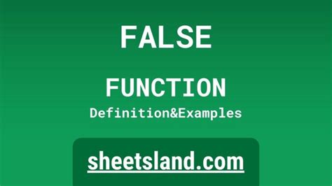 False Function Definition Formula Examples And Usage