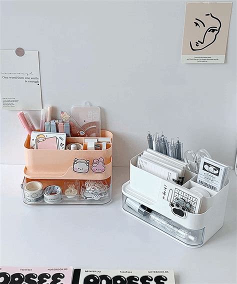 사무용품 학용품 문구 책상 미니 투명 서랍 정리함 사무실 수납함 데스크 오거나이저 에이블리