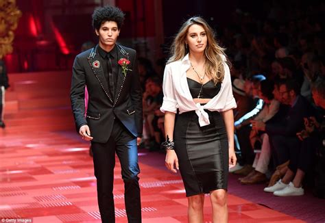 Sistine And Sofia Stallone Walk Dolce And Gabbana Show Daily Mail Online