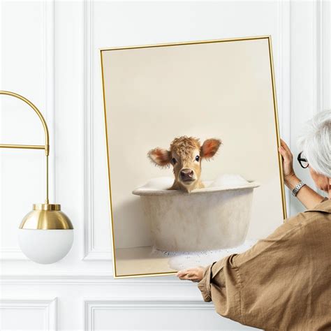 Scottish Highland Cattle Bathtub Print Cow Bathing Funny Bathroom