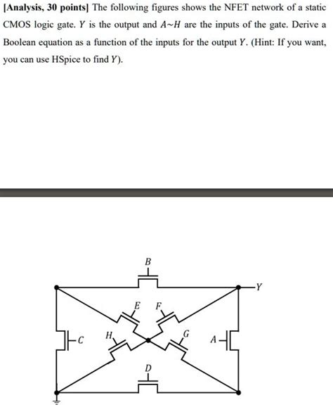 Solved The Following Figure Shows The Nfet Network Of A Static Cmos