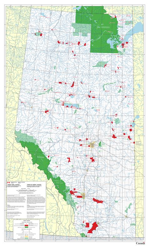 Detailed Wall Map Of Alberta Showcasing All First Nation Reserves