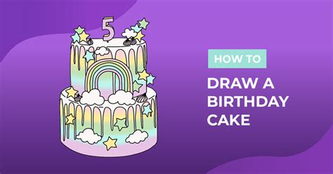 How To Draw A Birthday Cake Design School
