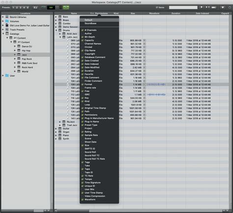 pro tools multi select menus