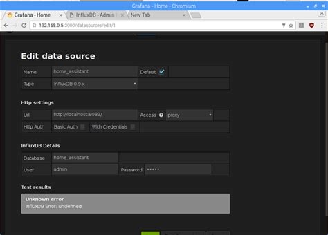 Trying To Get Grafana To Read From Influxdb Configuration Home