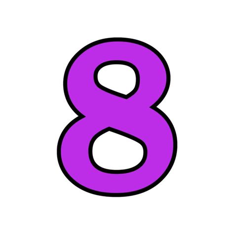 Purple Number 8 With Eight In Center