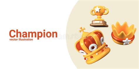 Set Of Game Accessories For Champion Golden Crowns Of Various Types