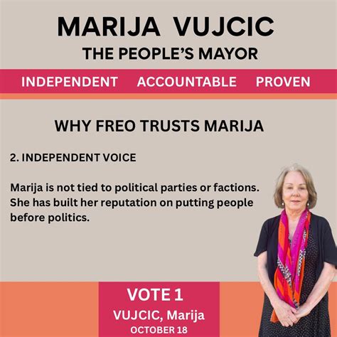 Marija Vujcic For Mayor 2025
