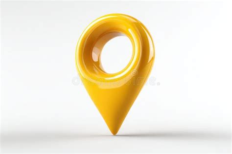Yellow 3d Location Pin Pointer Navigation Map Symbol Isolated On A