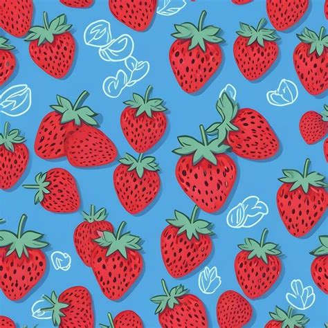Strawberry Textile Pattern Strawberry Print Strawberry Design