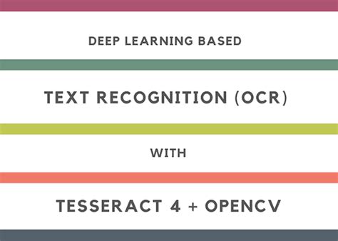 Deep Learning Based Ocr Text Recognition Using Tesseract And Opencv