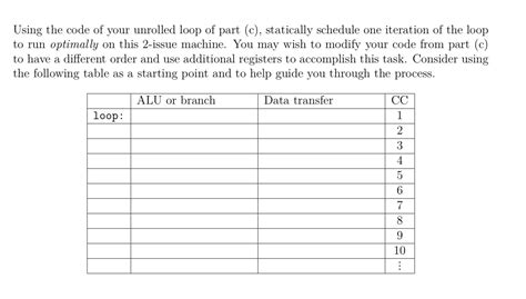 Solved Exercise 2 Sw Consider The Following C Code Segment