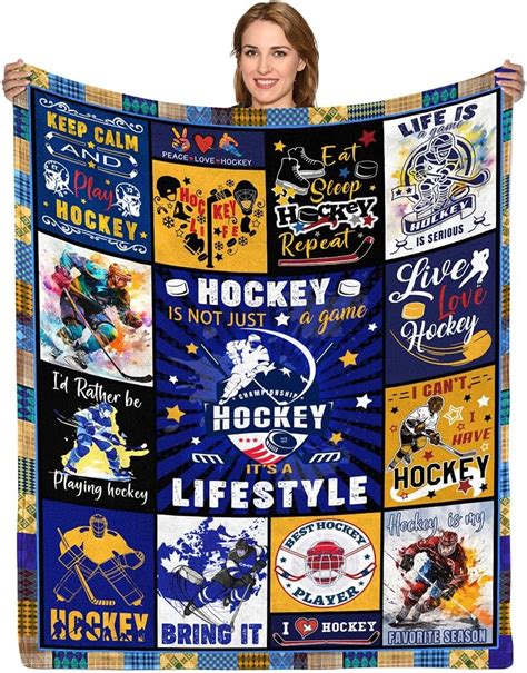 Personalized Hockey Blanket With Name And Number Custom