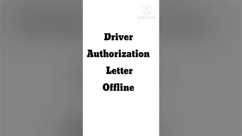 Driver Authorization Letter How To Write Driver