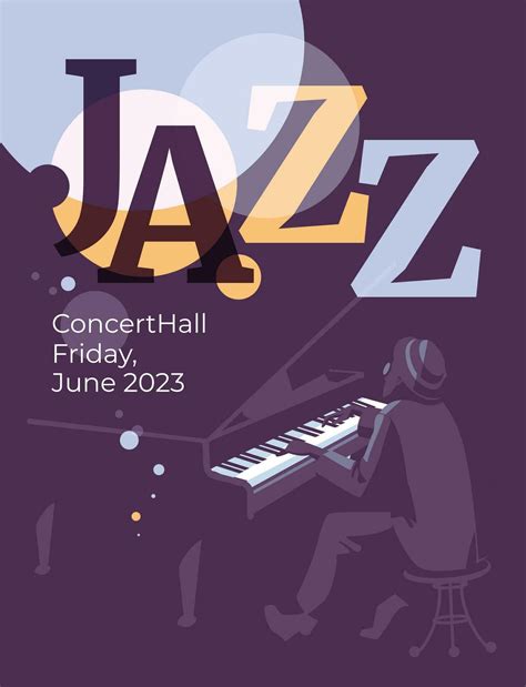 Jazz And Classical Music Event Poster Design Concept Pianist On