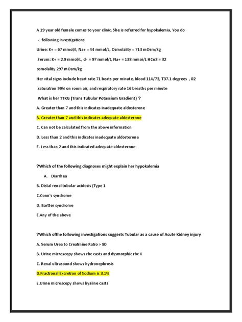 What Is Her Ttkg Trans Tubular Potassium Gradient Pdf Renal
