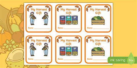 Editable Harvest Festival Donation Label Activity Twinkl