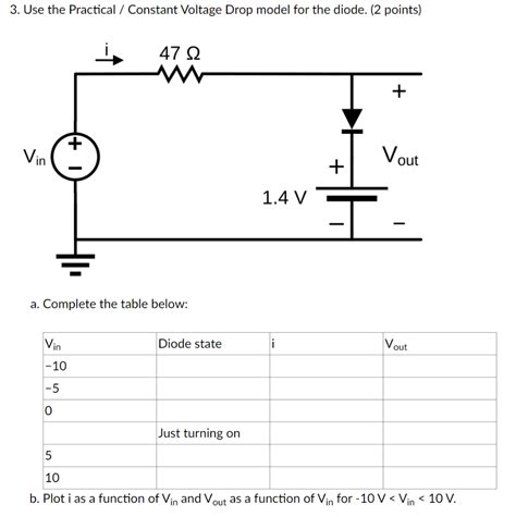 Solved 3. Use the Practical / Constant Voltage Drop model | Chegg.com